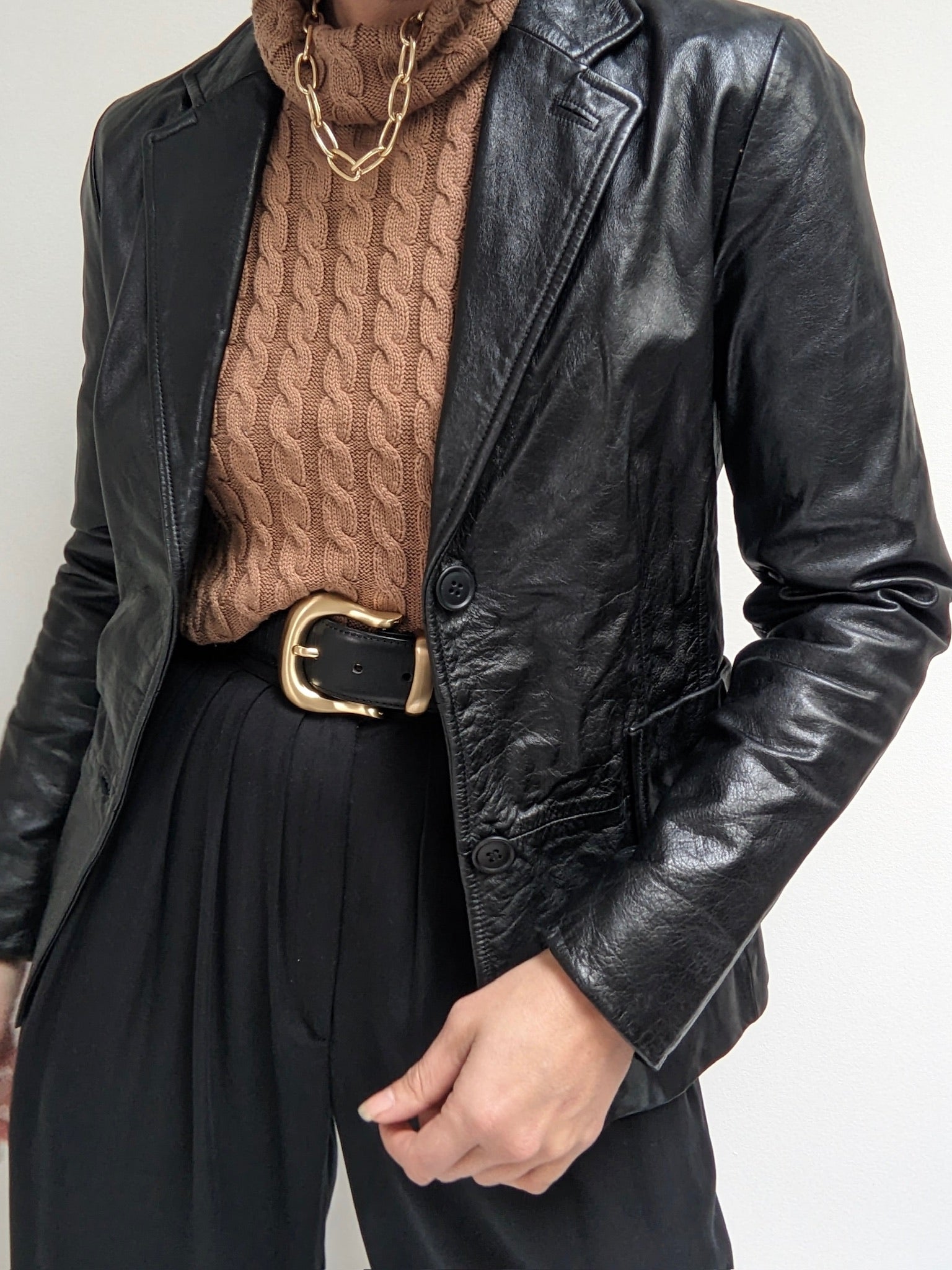 90s Caviar Leather Jacket – NA NIN