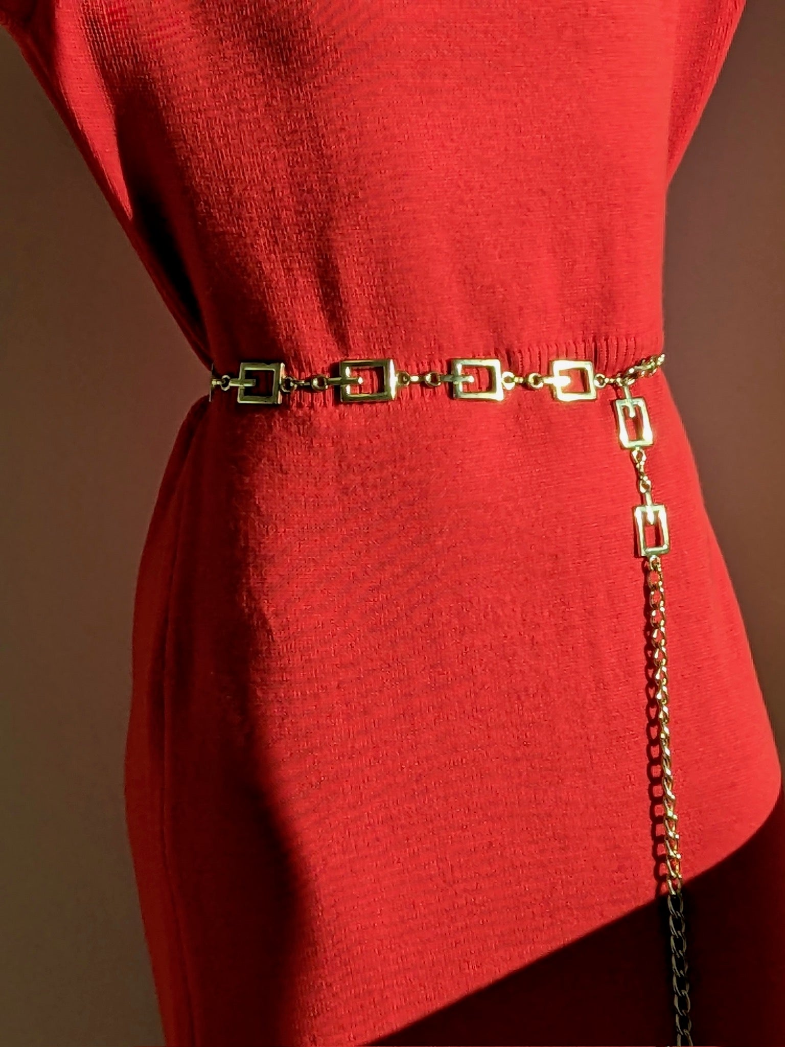 Vintage Gold Square Chain Belt – NA NIN